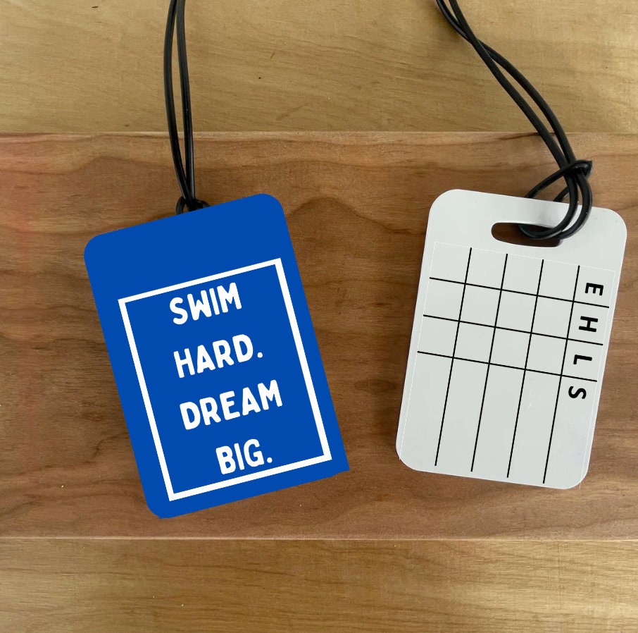 Reusable Swim Meet Heat Tags Swim Hard. Dream Big. - Etsy