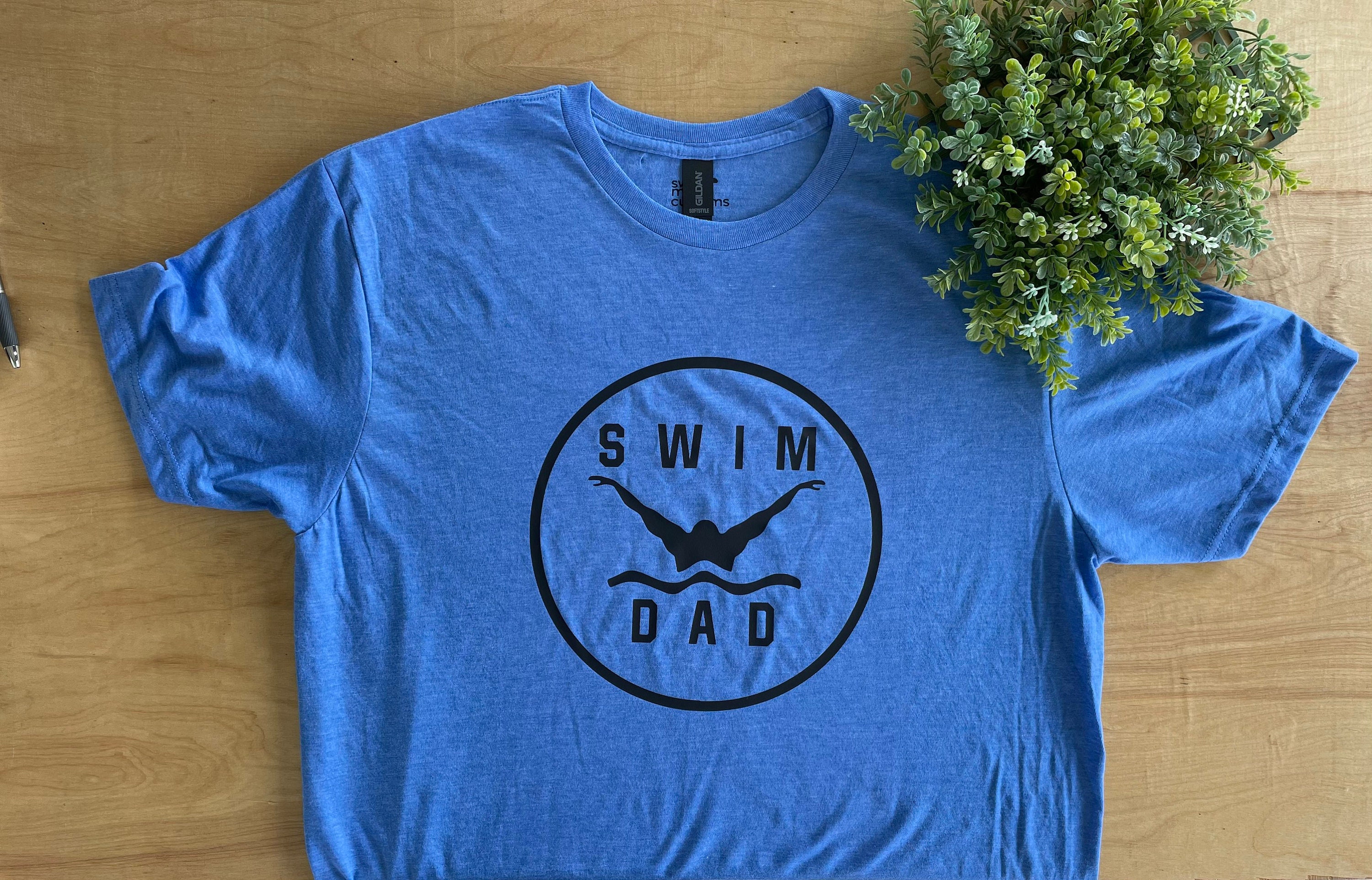 Swim Dad Shirt Black Text Free Shipping - Etsy