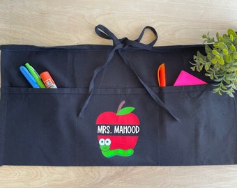 Personalized Teacher Apron With Pockets Custom School Teacher Gift ...