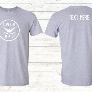 Swim Dad - Butterfly Stroke - White Text - Free Shipping - Back of ...