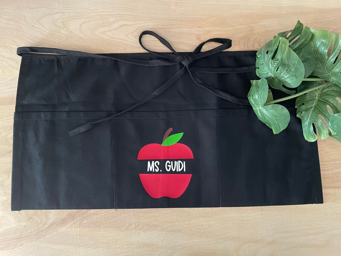 Personalized Teacher Apron With Pockets Custom School - Etsy