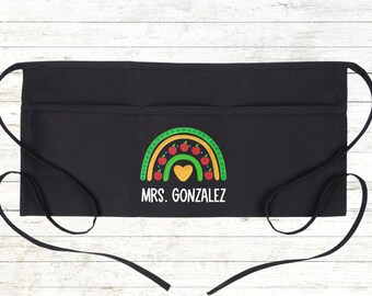 Personalized Teacher Apron With Pockets Custom School Teacher Gift ...