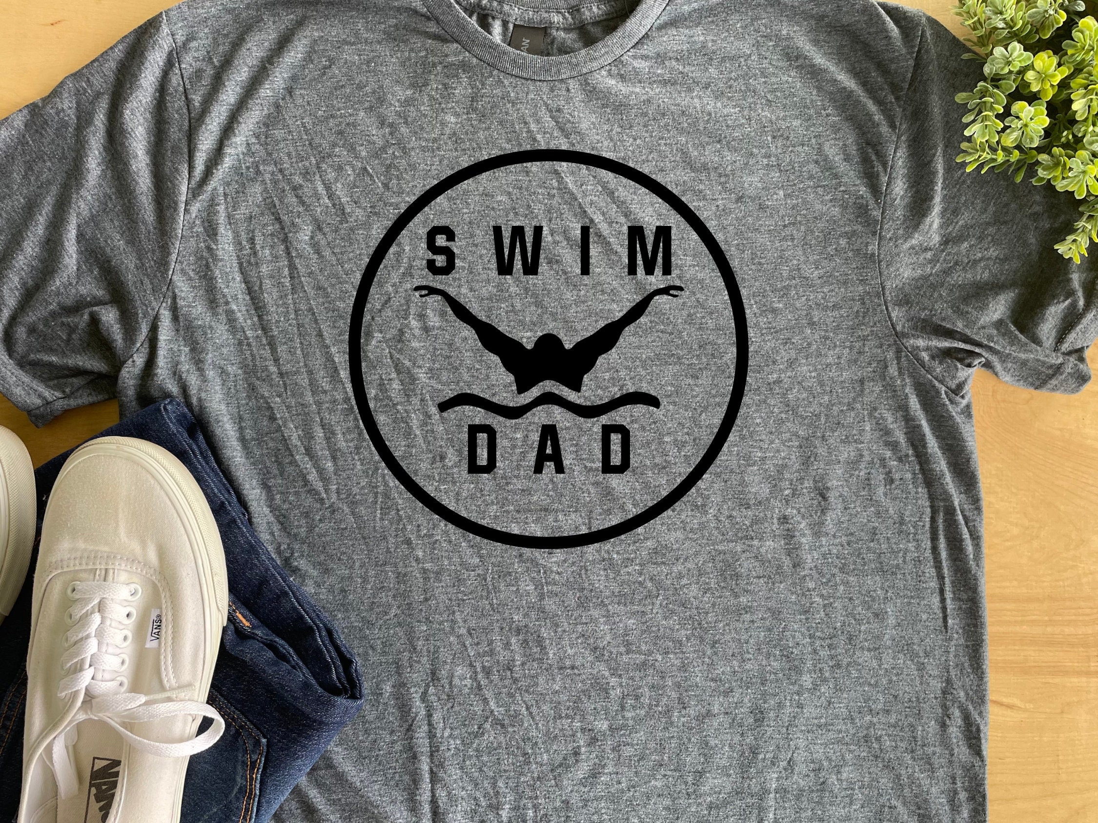 Swim Dad Shirt Black Text Free Shipping - Etsy