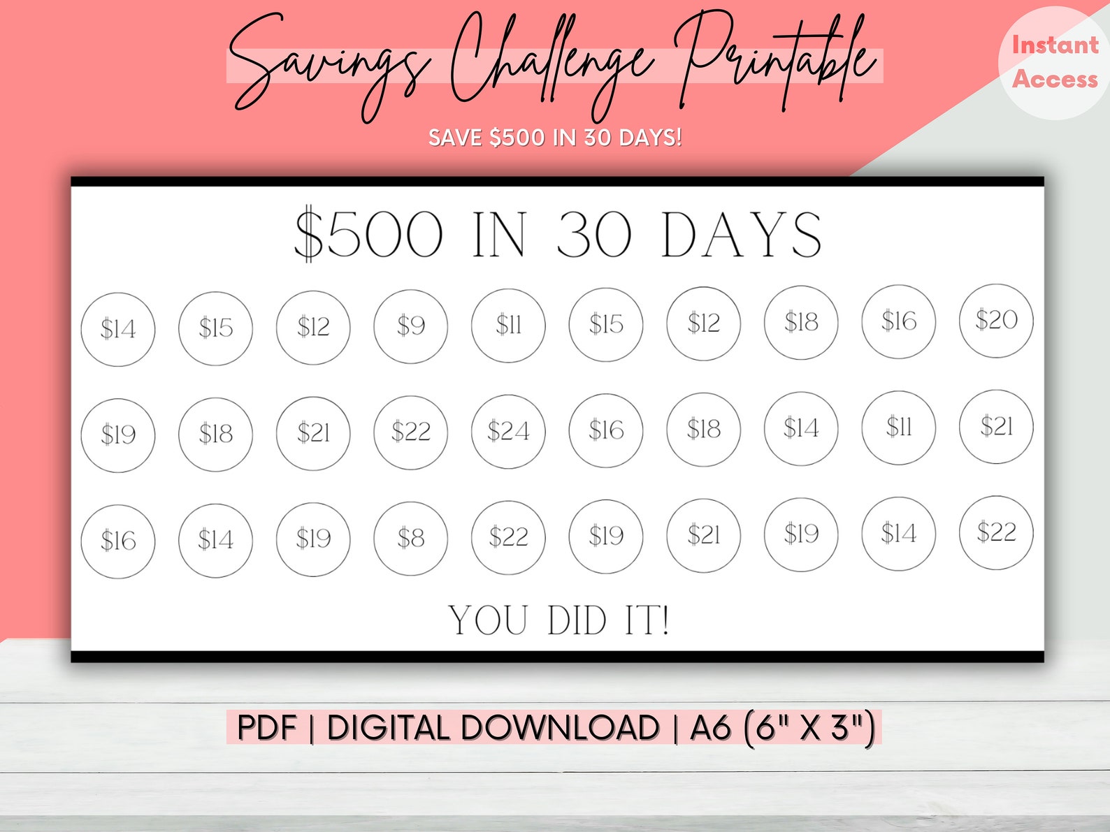 A6 Savings Challenge Printable Money Saving Challenge - Etsy
