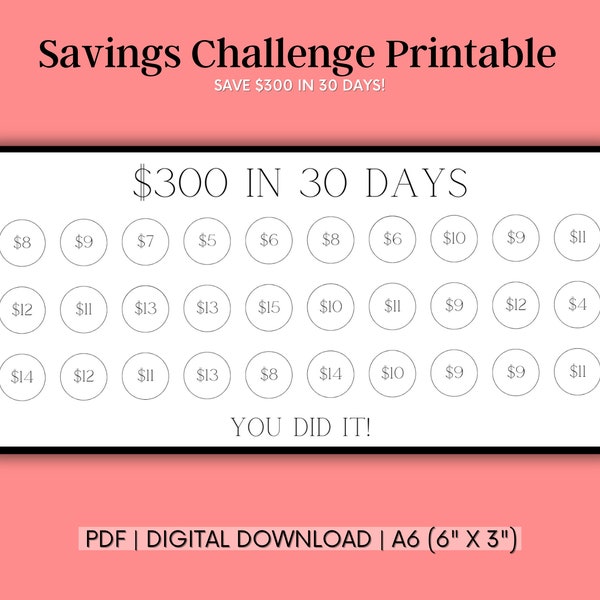 A6 Savings Challenge Printable Money Saving Challenge Savings Binder ...