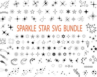 Sparkle SVG Bundle, Sparkle PNG Bundle, Sparkle Clipart, Sparkle Star SVG Cut Files for Cricut ...