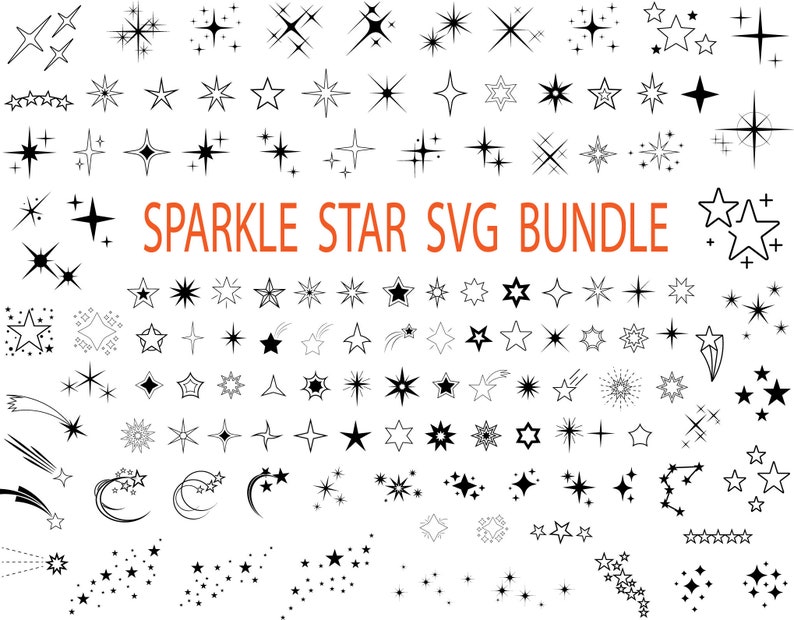 Sparkle SVG Bundle, Sparkle PNG Bundle, Sparkle Clipart,sparkle Star SVG Cut Files for Cricut ...