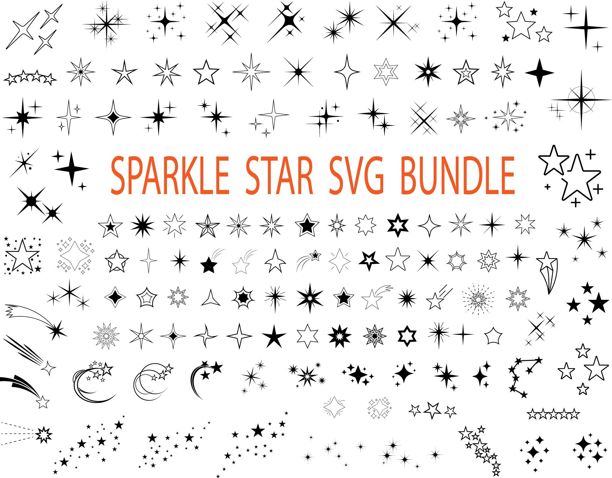 Sparkle SVG Bundle, Sparkle PNG Bundle, Sparkle Clipart,sparkle Star SVG Cut Files for Cricut ...