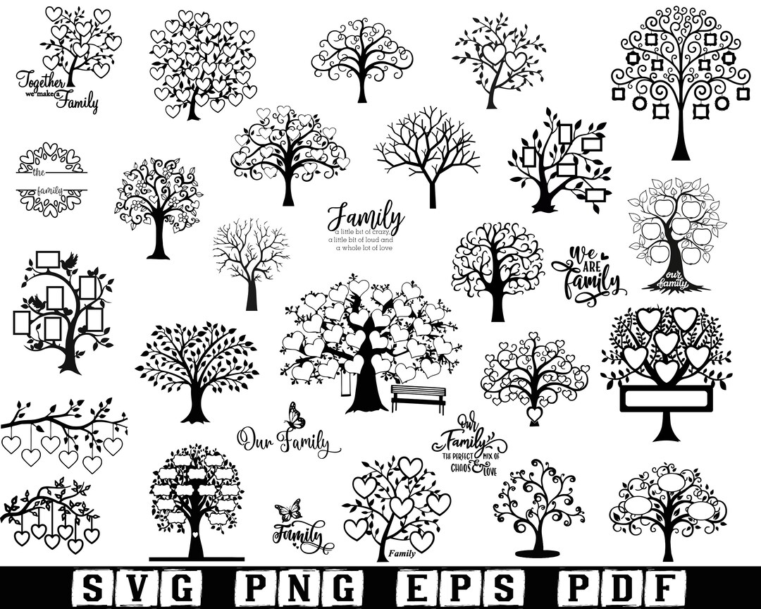 Family Tree Svg Bundle Family Reunion Tree With Roots SVG - Etsy UK