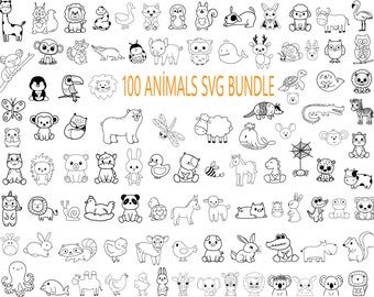 100 Animal Doodle Svg Bundle Animal Svg Doodle Svg Safari Animal Svg ...