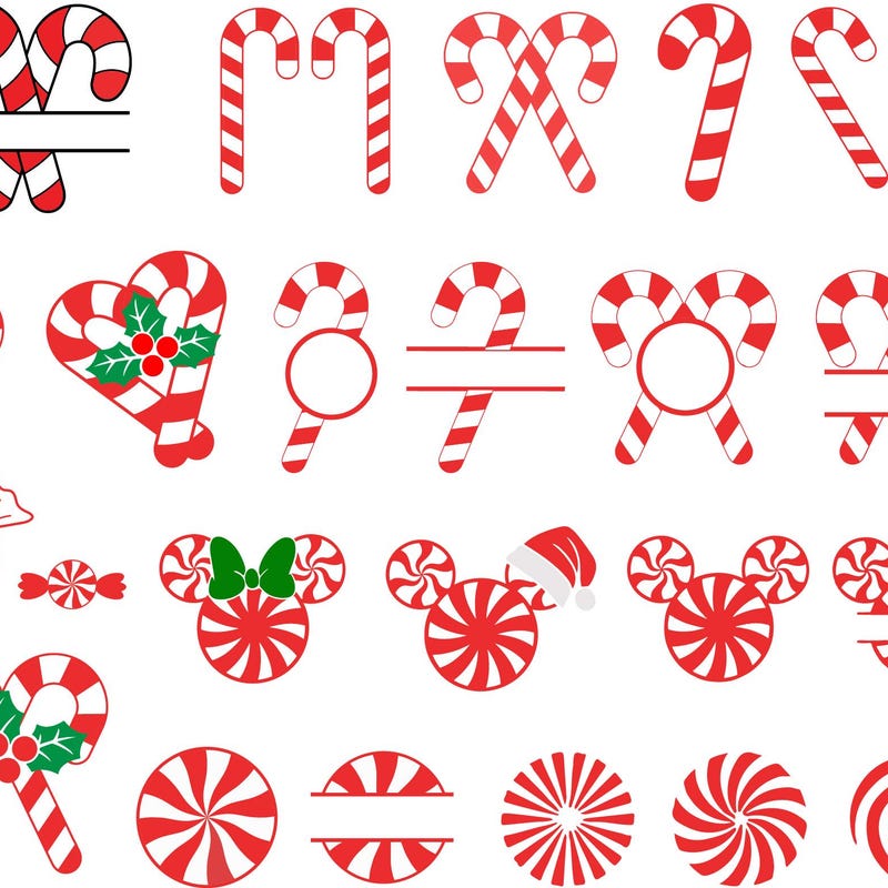 Candy Cane Svg - Etsy