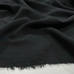 Black Stonewashed Cotton Cupro Fabric – Soft Flowing Material for ...