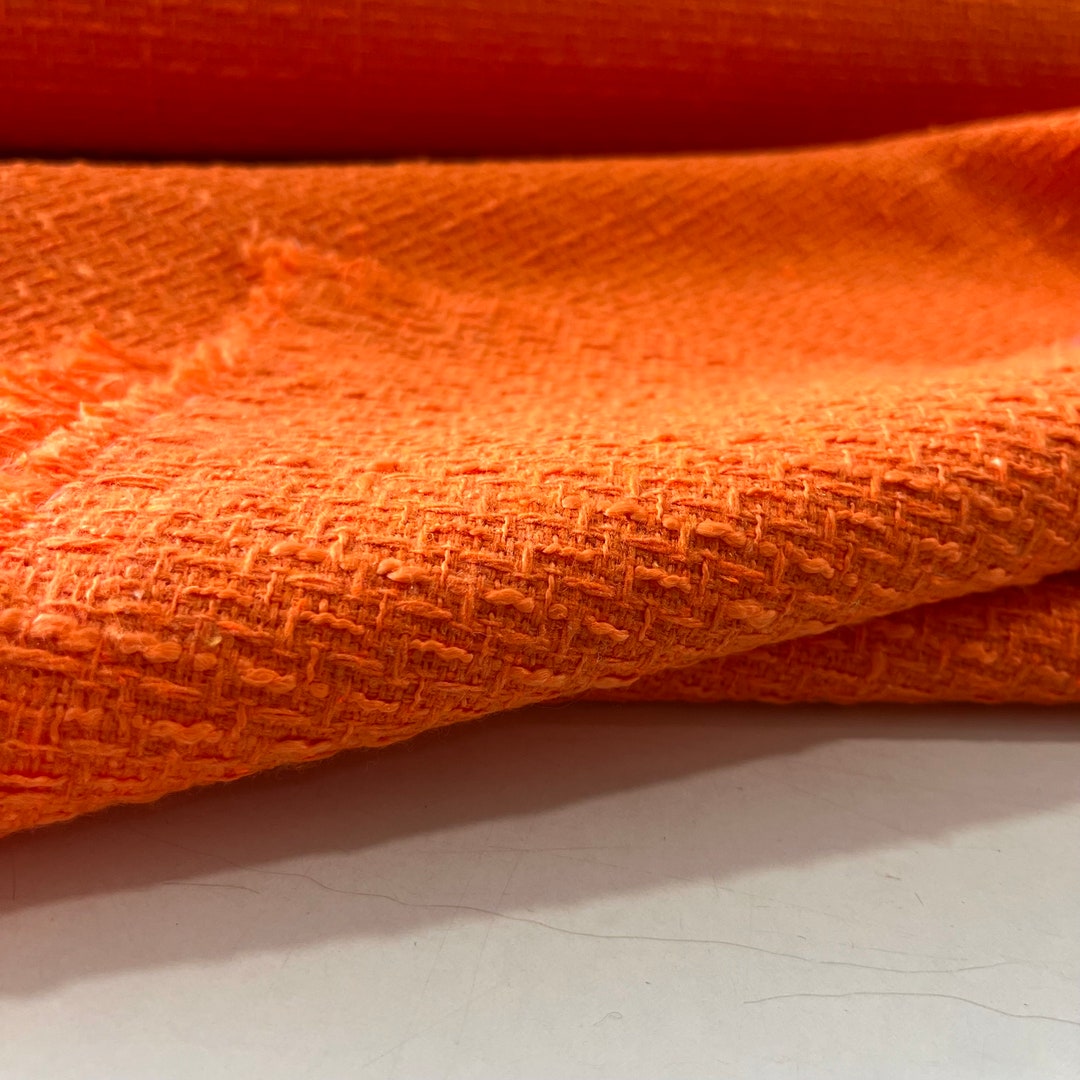 Tweed Fabric Orange, Clothing Fabric by the Yard for Clothing, for ...