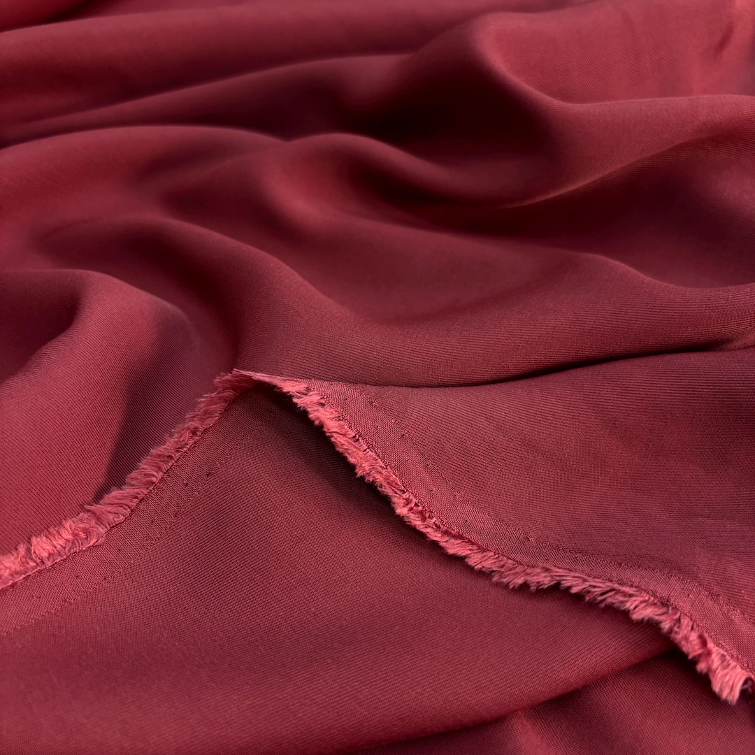 Burgundy Rayon Cotton Cupro Fabric – Wrinkle-resistant Soft Drapey ...
