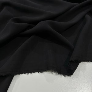 Black Stonewashed Cotton Cupro Fabric – Soft Flowing Material for ...