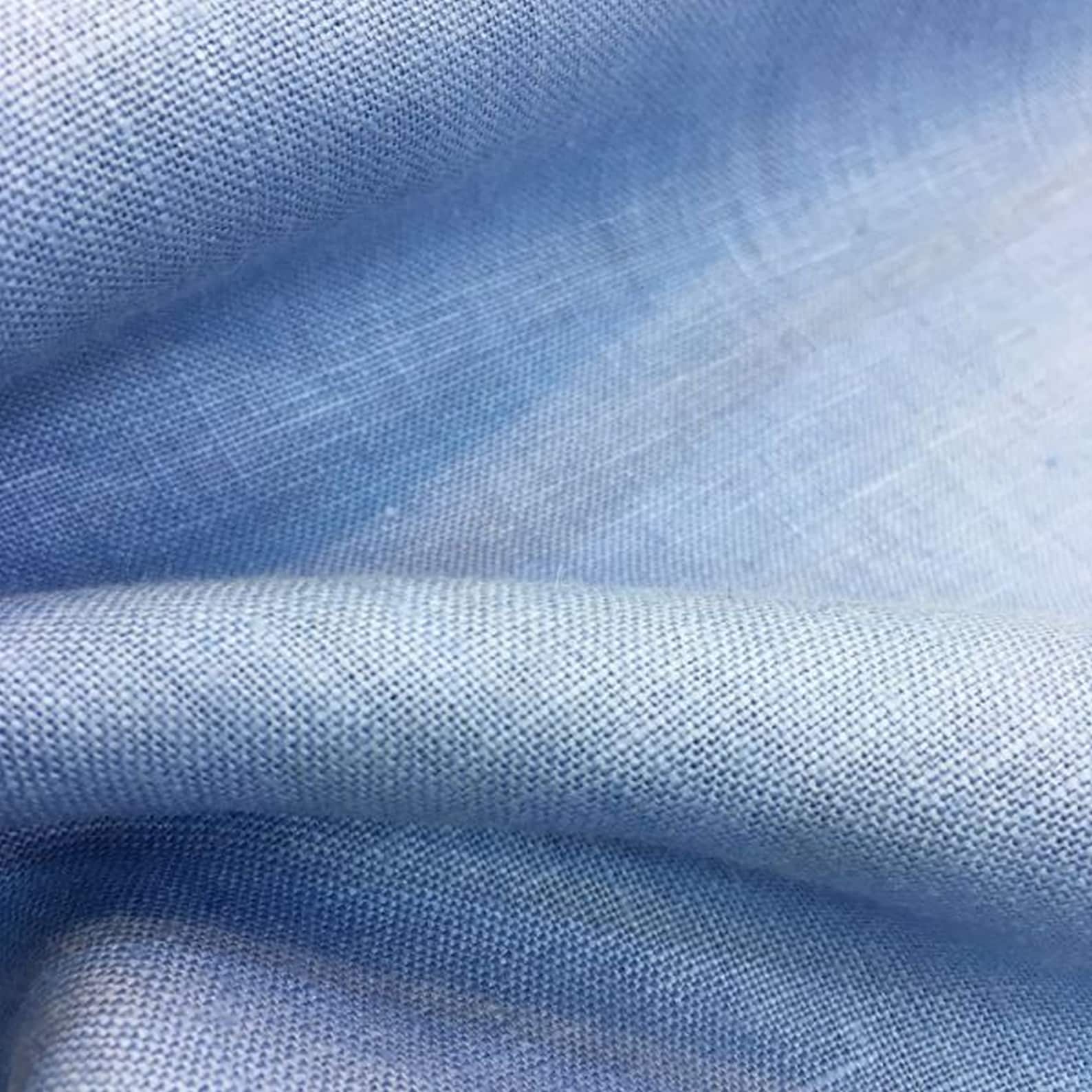 Baby Blue Linen Fabric: 100% Pure, Stonewashed by the Yard 150cm/57in ...