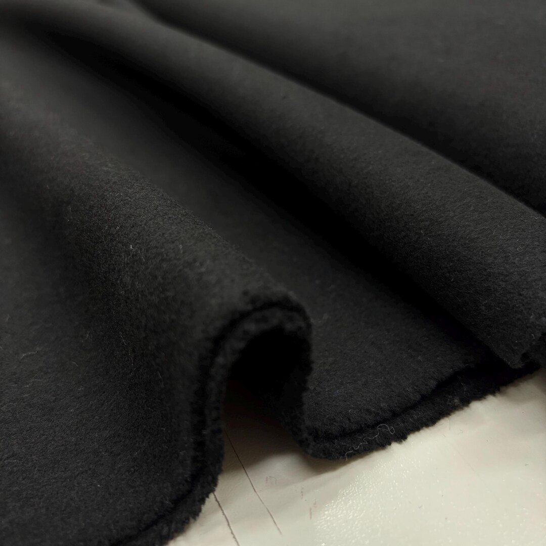 Heavy Black Wool Fabric, Coat Overcoat Mantle Material (150cm/1.64yards ...