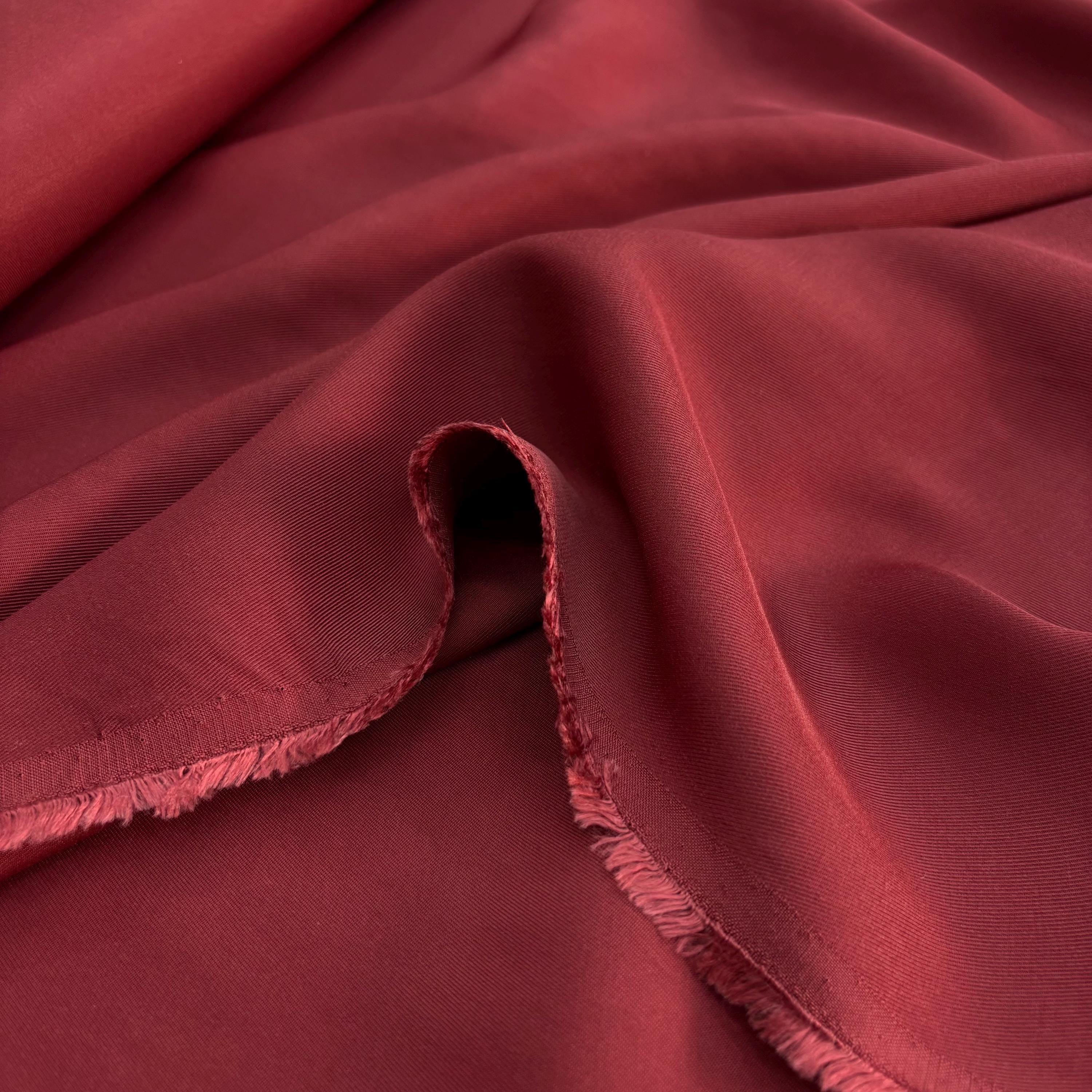 Burgundy Rayon Cotton Cupro Fabric – Wrinkle-resistant Soft Drapey for ...