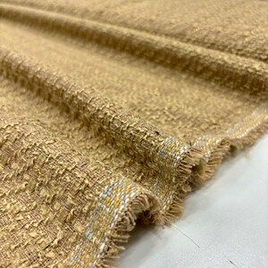Classic Wool Cotton Light Brown Tweed Fabric – Soft Material for ...