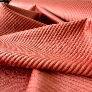 Terracotta Elastic Corduroy Fabric for Apparel and Upholstery | 59 In ...