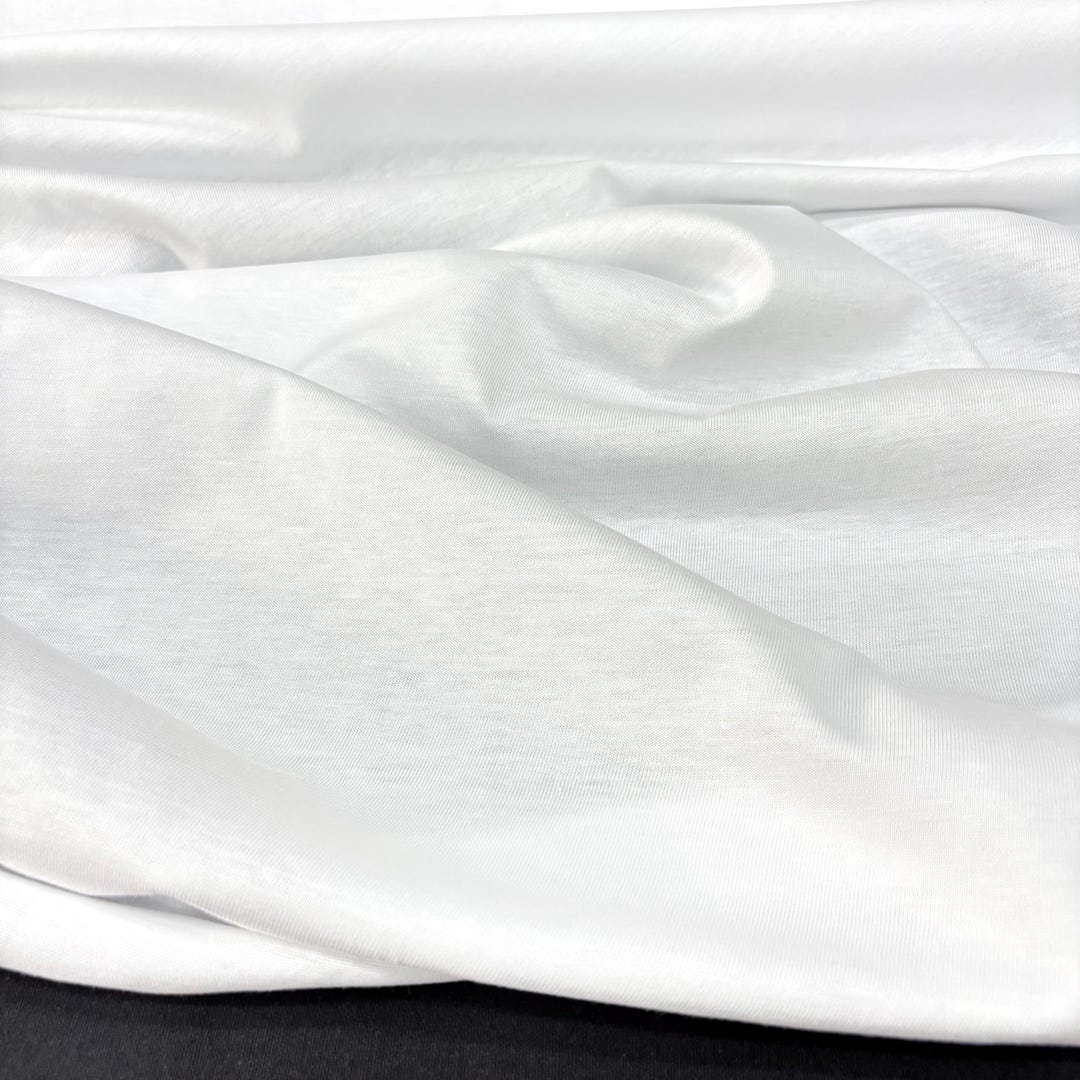 White Combed Cotton Jersey Knit Fabric: Soft Stretch Material, 150cm ...