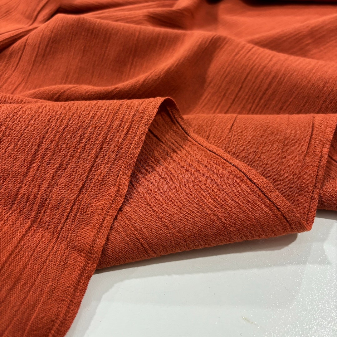 Rust Brown Natural 100% Cotton Fabric, Fashion and Dress Fabric (140cm ...