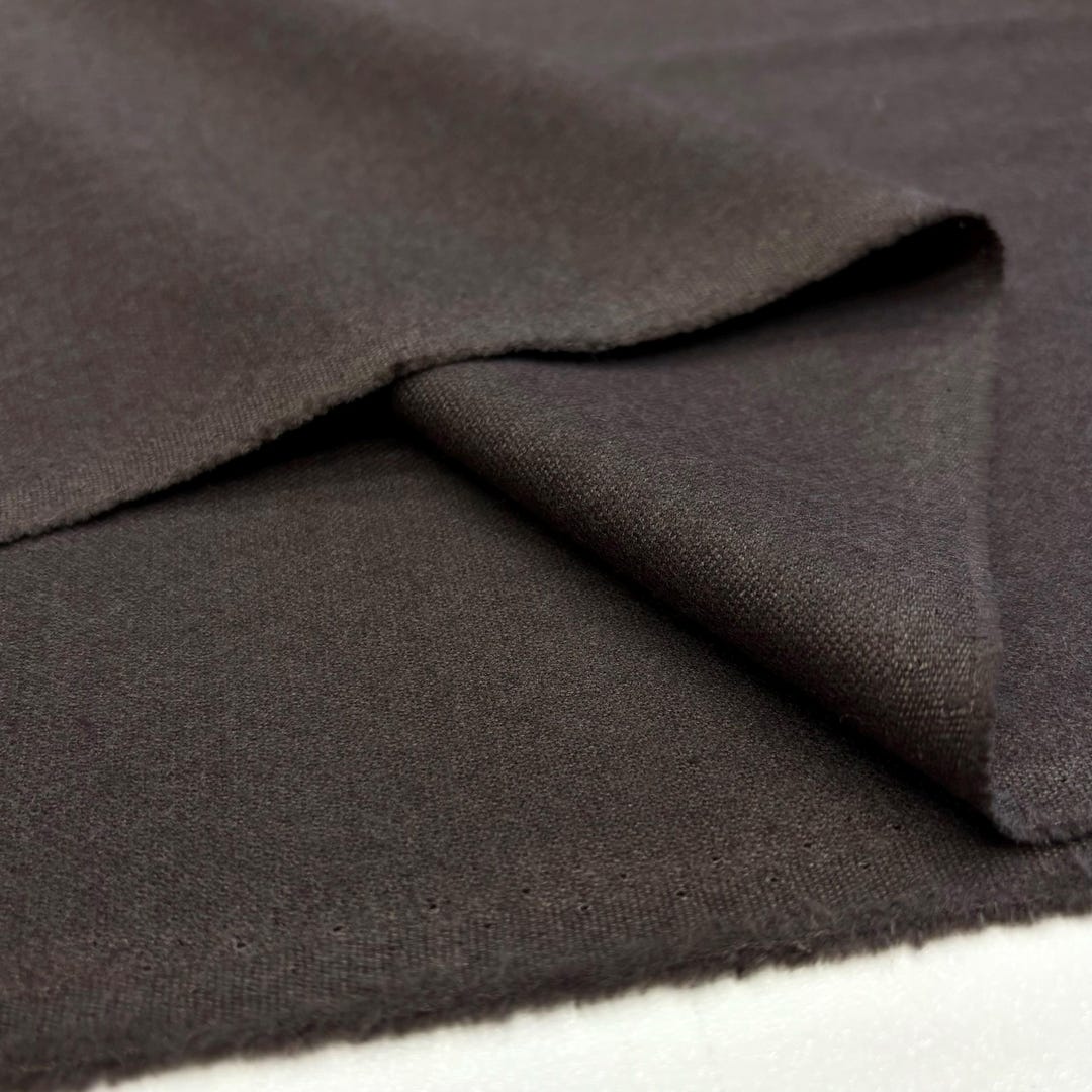 Dark Brown Wool-effect Flannel Fabric: Polyviscose Cotton Blend - Etsy