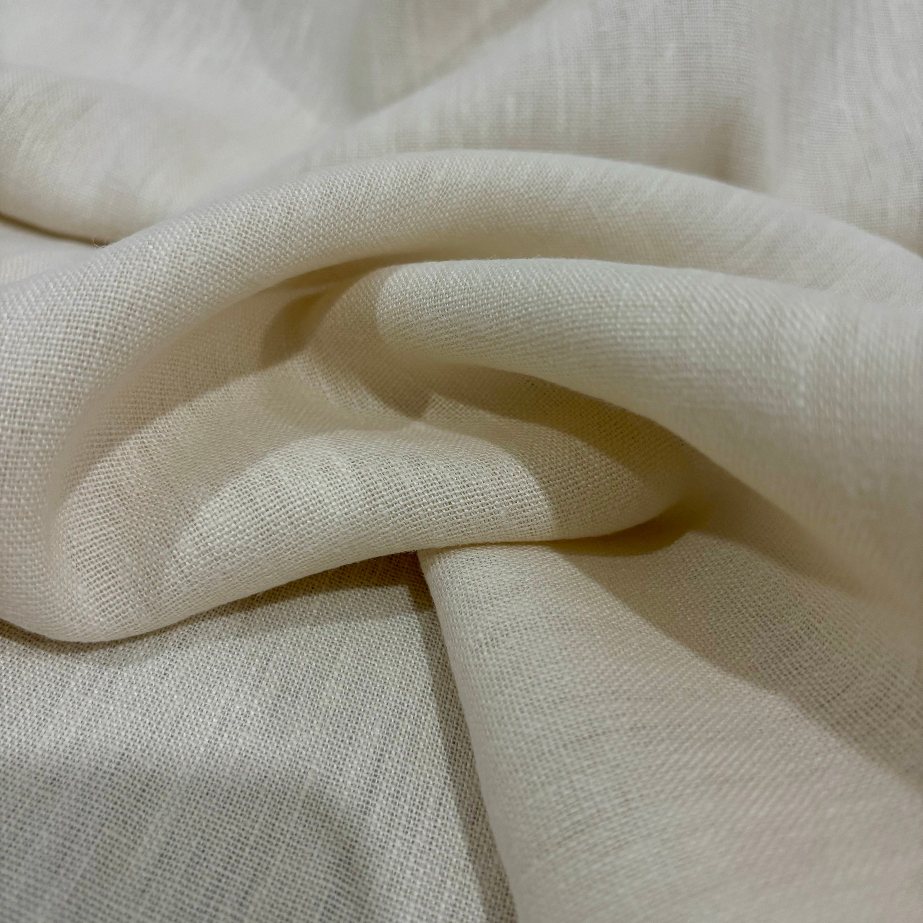 Luxury European Cream Linen Fabric for Dresses and Clothing (150cm/59in ...