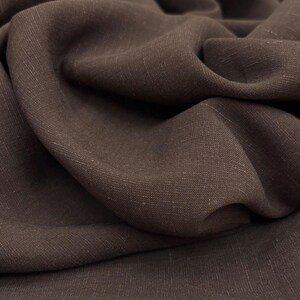 Brown Washed Linen Blend Fabric – Soft Drapey Natural for Dresses ...