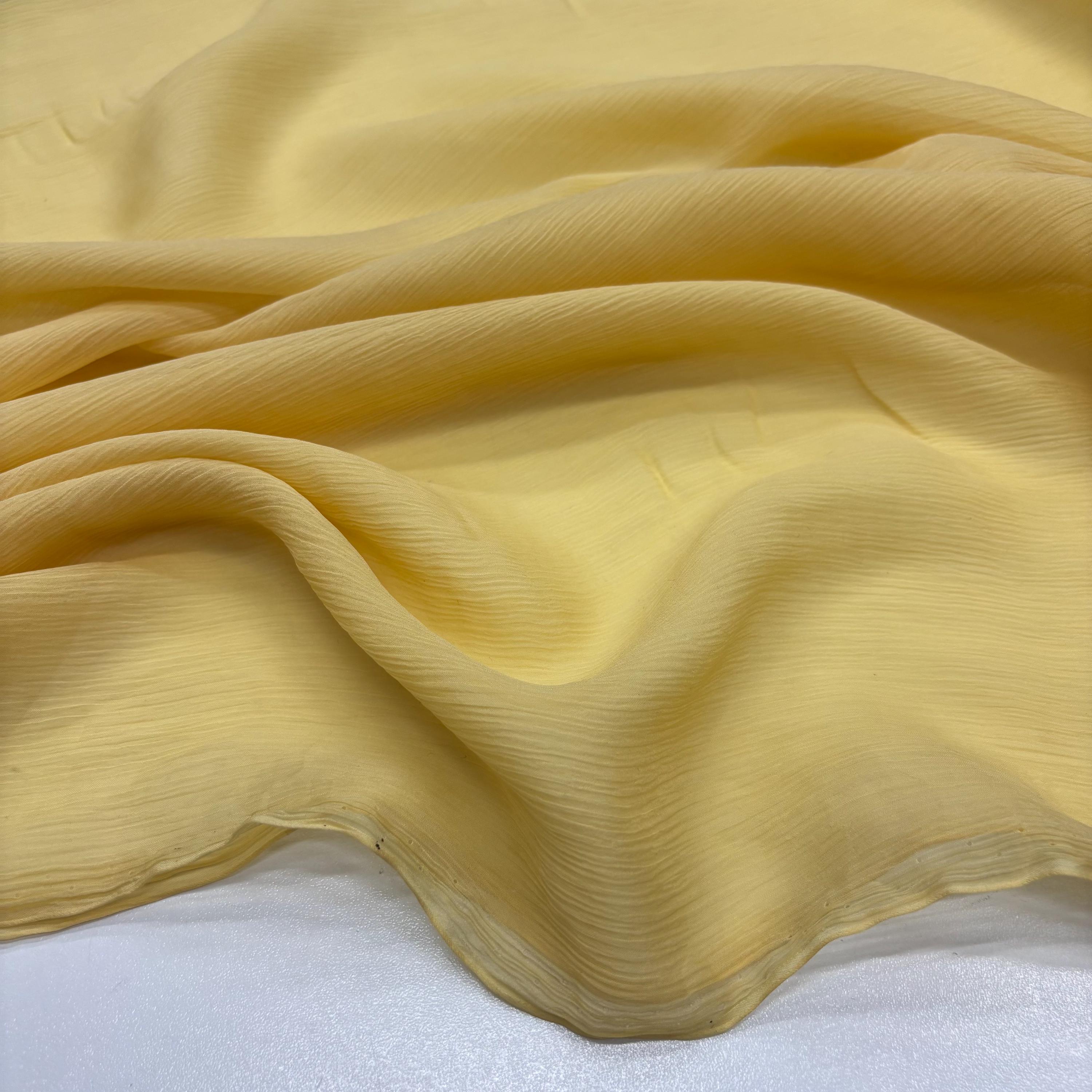 Yellow Silk Yoryo Chiffon Fabric – Soft Lightweight for Dresses | 140 ...
