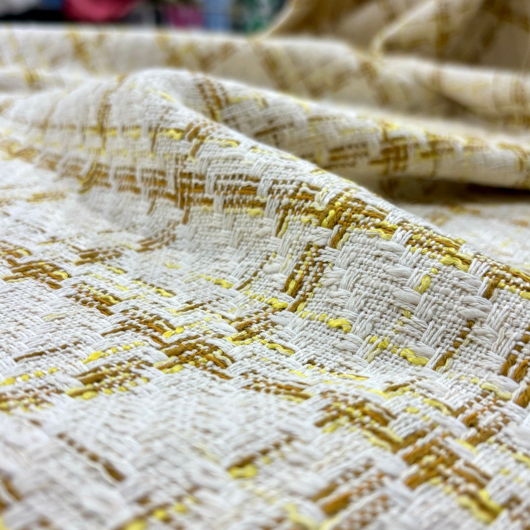 Gold-colored Tweed Fabric, Moda Fabric for Jacket Dress Skirt-fashion ...