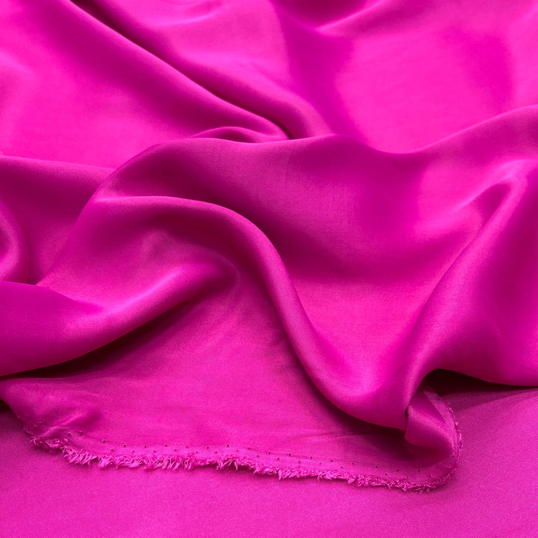 Fuchsia Rayon Cotton Cupro Fabric – Wrinkle-resistant Soft Drapey for ...