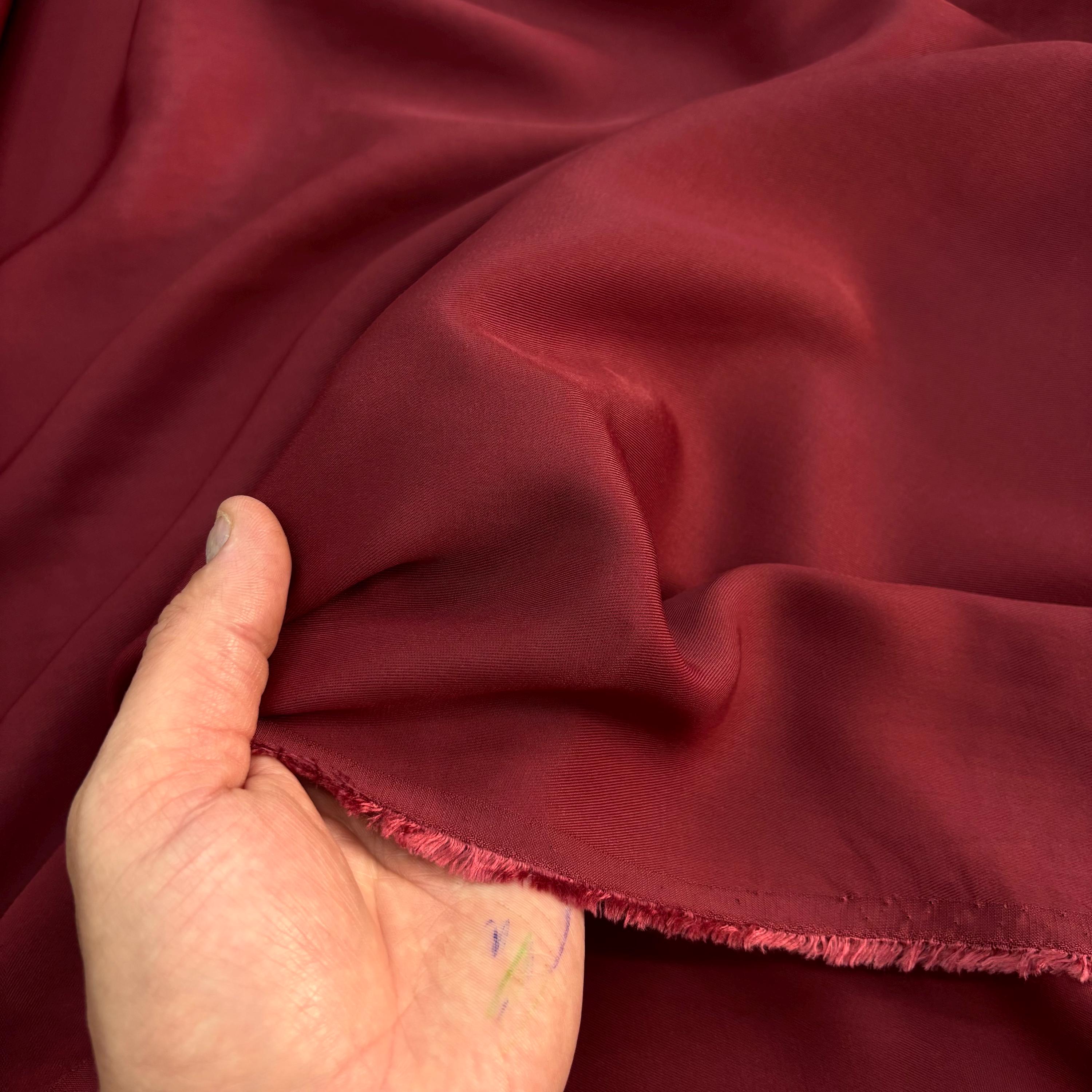 Burgundy Rayon Cotton Cupro Fabric – Wrinkle-resistant Soft Drapey for ...