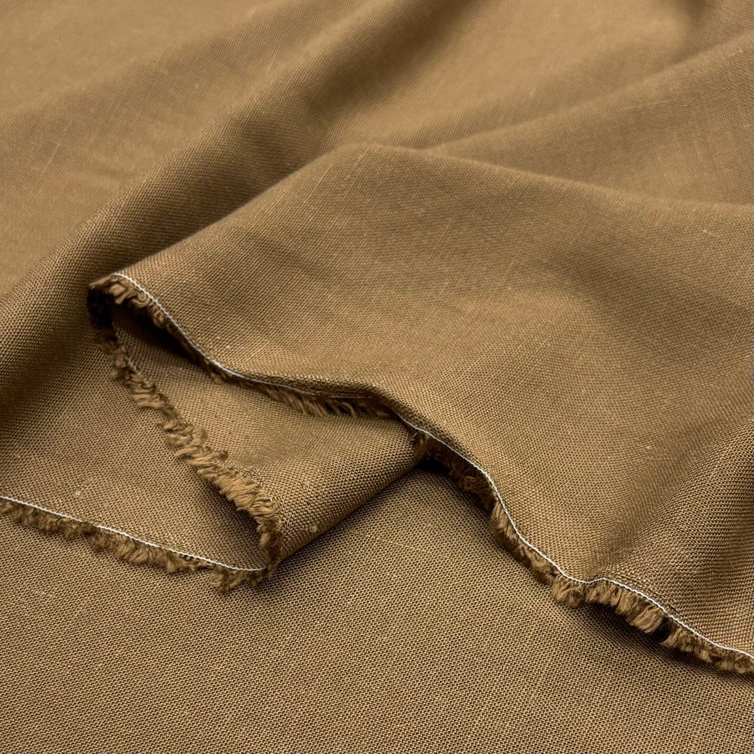 Brown Stonewashed Flowing Linen Fabric, Clothing Fabric, Linen for ...