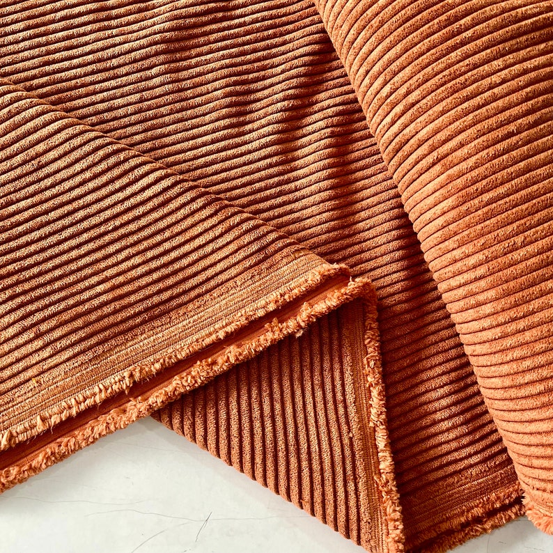 Terracotta Italian Design Corduroy Fabric by the Yard for Apparel ...