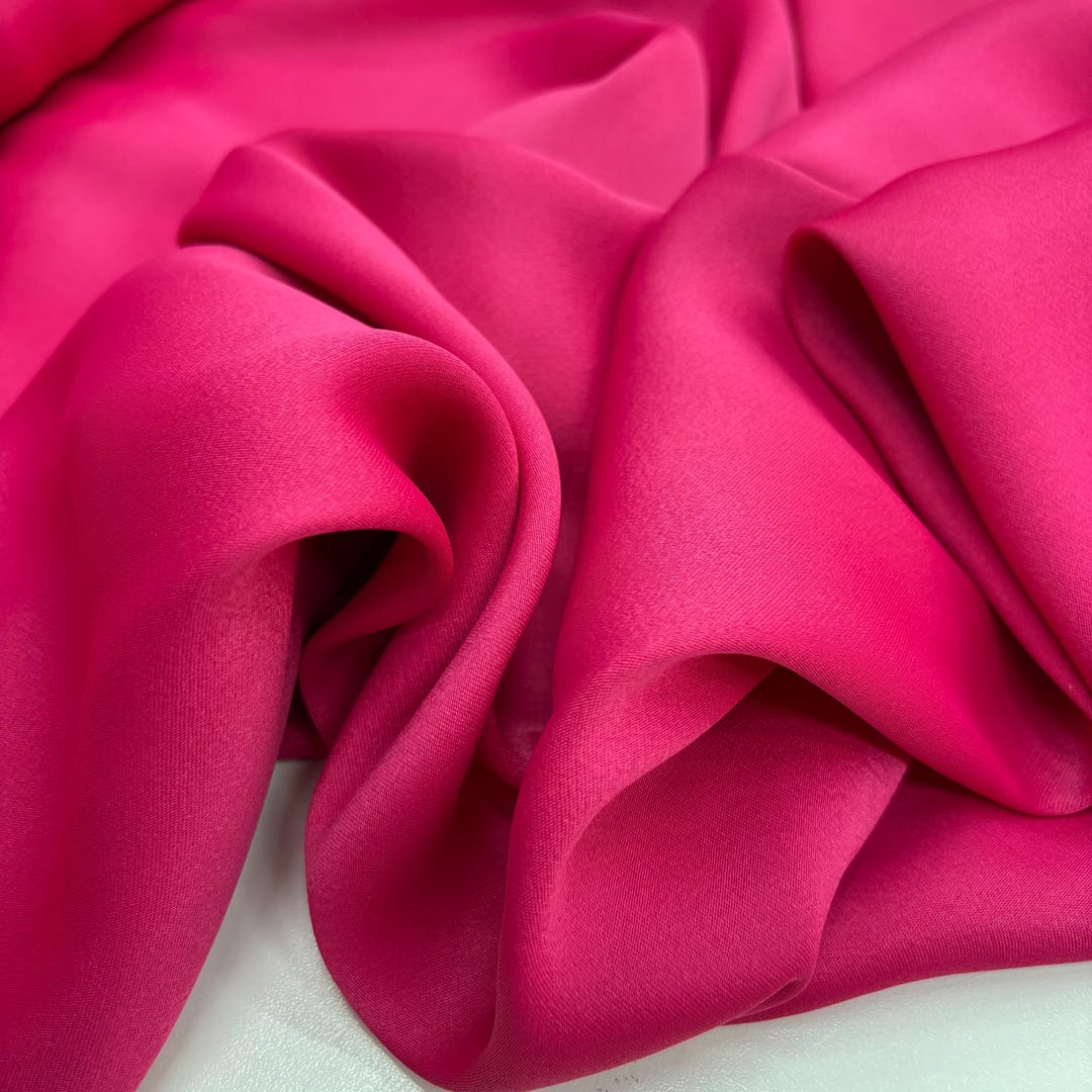 Fuchsia Rayon Cupro Fabric – Wrinkle-resistant Silky Soft Material for ...