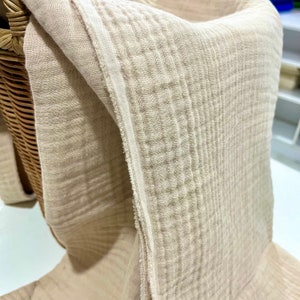 100% Cotton 4-ply Soft Beige Muslin Fabric, Fashion Fabric, Apparel ...