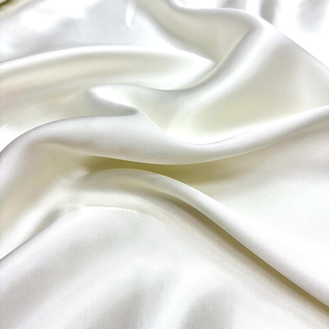 Ecru Luxury Cotton Rayon Cupro Fabric by Yard – Soft Silky Drapey ...