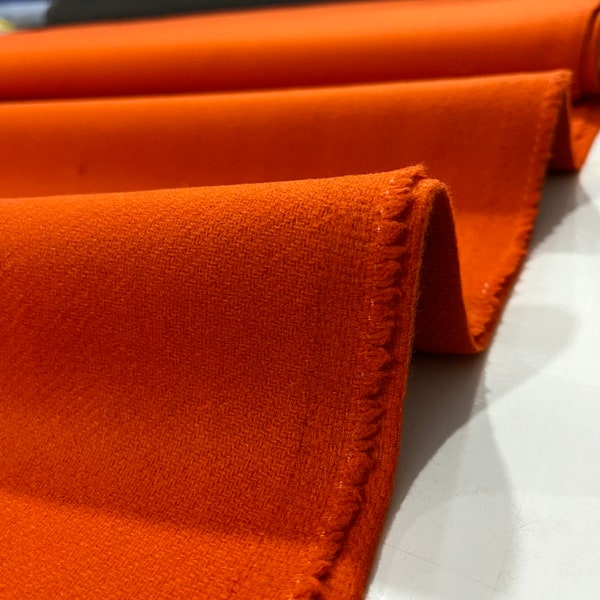 Orange. Wool Fabric - Etsy