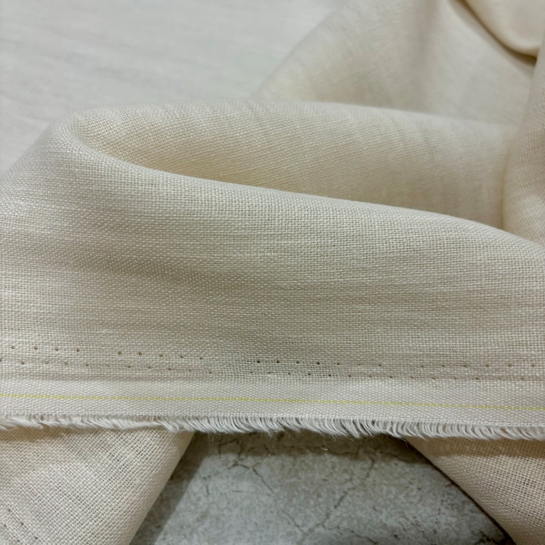 Luxury European Cream Linen Fabric for Dresses and Clothing (150cm/59in ...