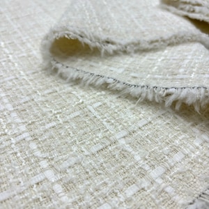 Classic Ecru Cotton Tweed Fabric for All Jackets and Dresses, 150cm/59in Wide - Etsy