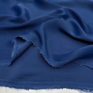 Midnight Blue Cupro Fabric: Soft Silky Cotton Rayon Blend - Etsy