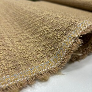 Classic Wool Cotton Light Brown Tweed Fabric – Soft Material for ...