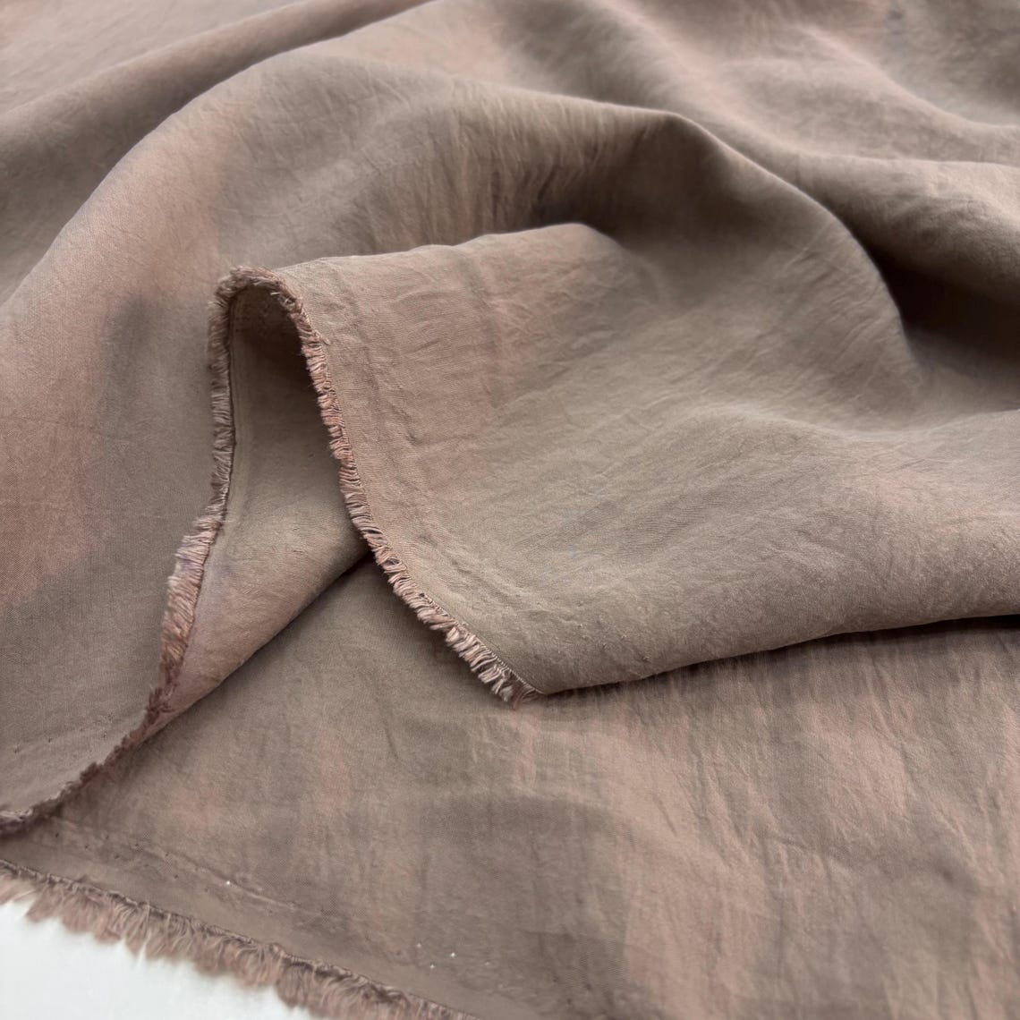 Beige Washed Cupro Fabric – Soft Lightweight Sustainable Material for ...