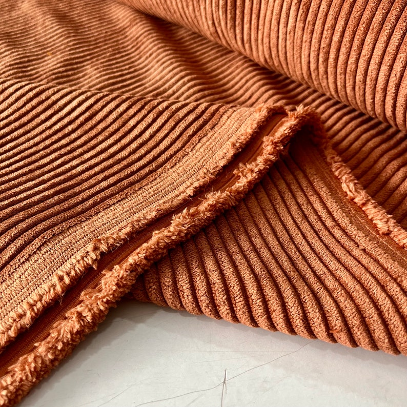 Terracotta Italian Design Corduroy Fabric by the Yard for Apparel ...