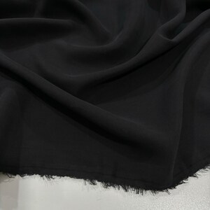 Black Stonewashed Cotton Cupro Fabric – Soft Flowing Material for ...