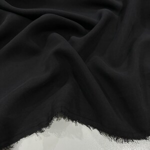 Black Stonewashed Cotton Cupro Fabric – Soft Flowing Material for ...