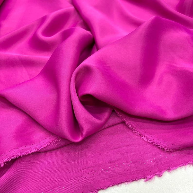 Fuchsia Rayon Cotton Cupro Fabric – Wrinkle-resistant Soft Drapey for ...