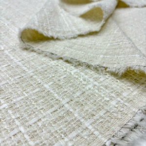 Classic Ecru Cotton Tweed Fabric for All Jackets and Dresses, 150cm/59in Wide - Etsy