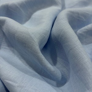 Ice Blue 100% Linen Fabric, Linen Dress-clothing Fabric, Natural Linen ...